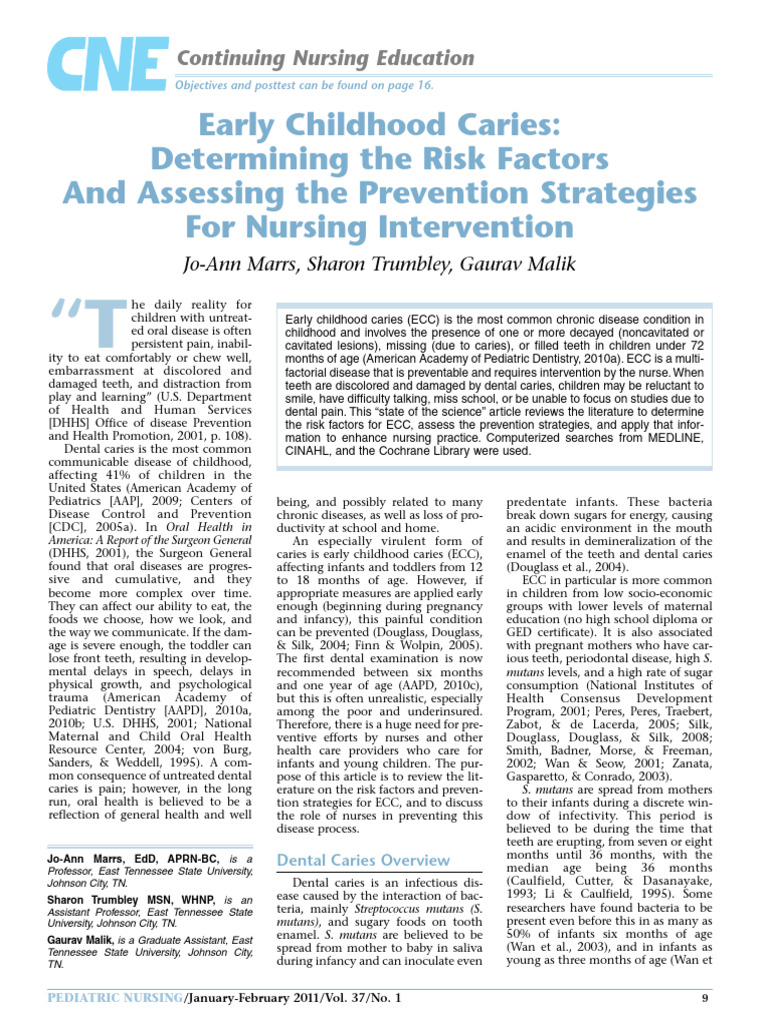 Nurses' Role in Preventing ECC | PDF | Dentistry | Oral Hygiene