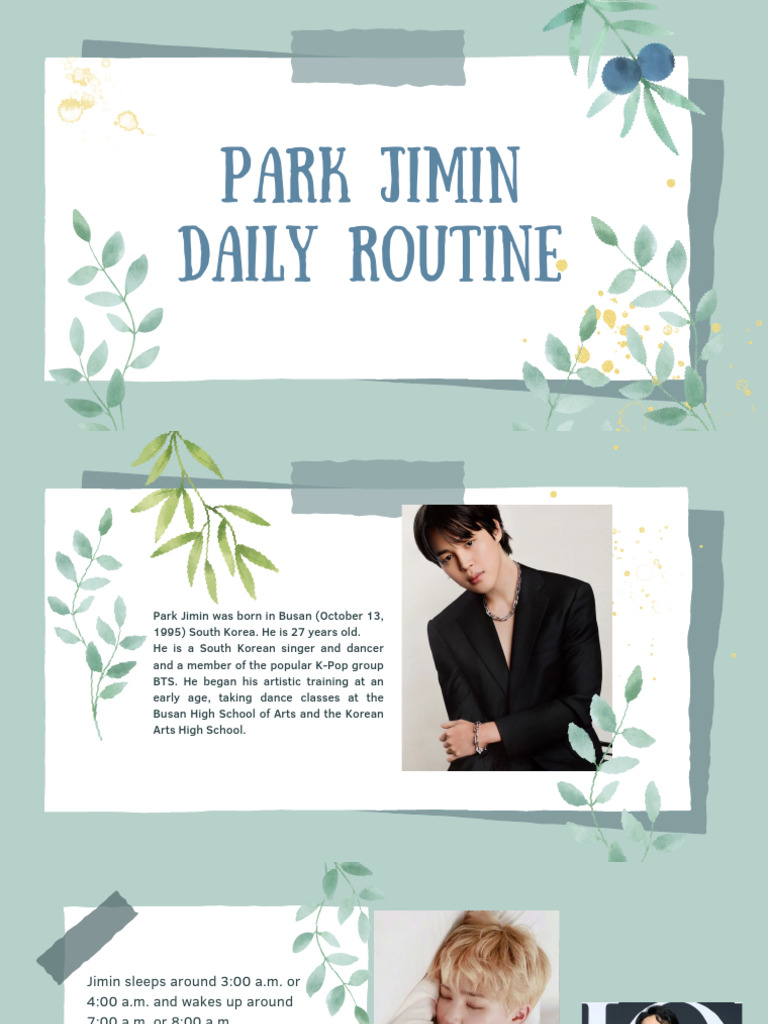 Park Jimin Daily Routine | PDF