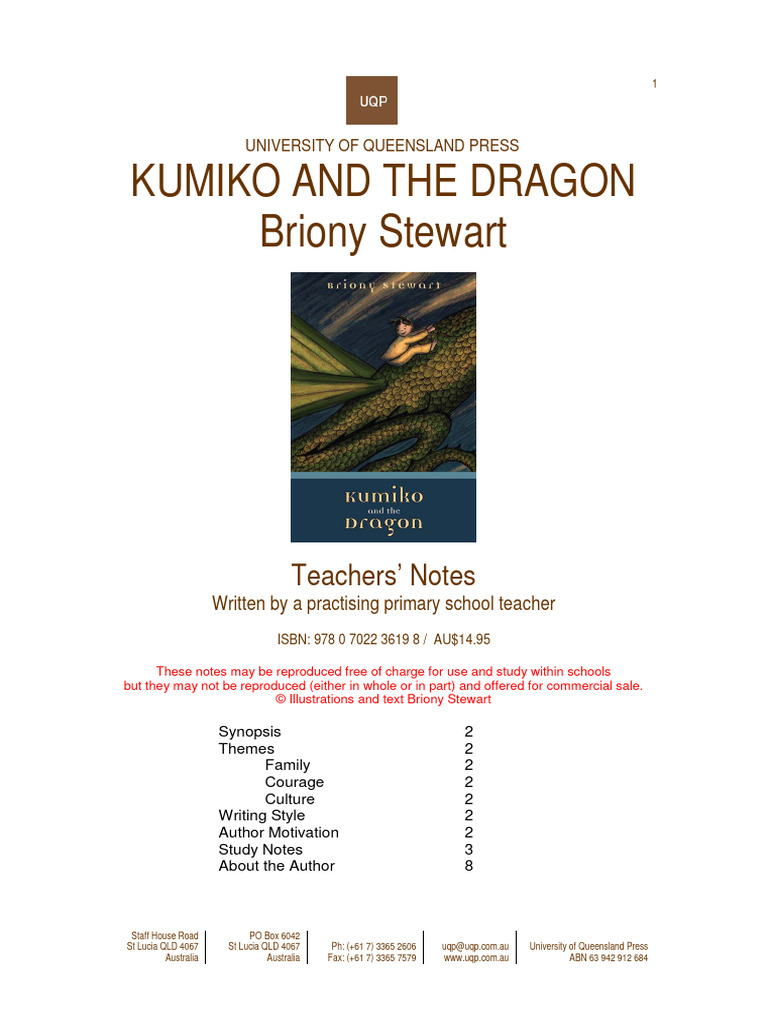 STEWART Briony Kumiko and The Dragon FINAL2010 | PDF | General Fiction