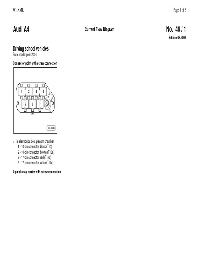 Audi A4 Driving School Power Reduction Relay | PDF | Electrical ...