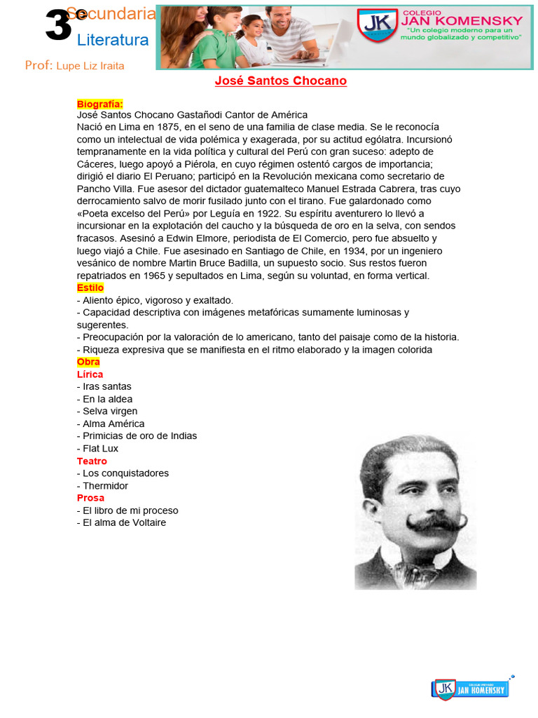 Biografía de José Santos Chocano | PDF
