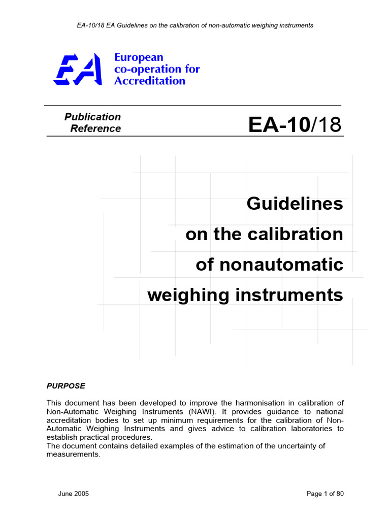 EA-10-18 Balanzas | PDF | Calibration | Weight