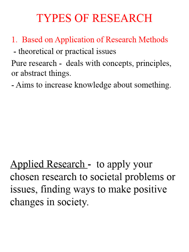 Types of Research | PDF | Data | Quantitative Research