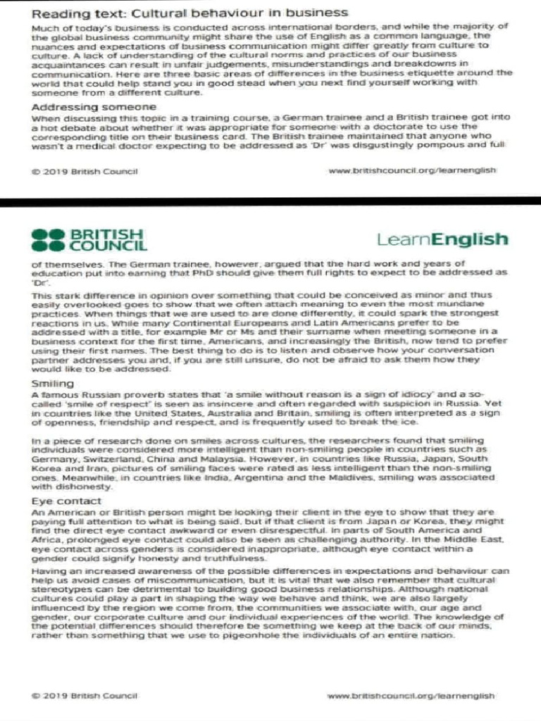 Cultural Behaviour in Business | PDF | Psychological Concepts | Social ...