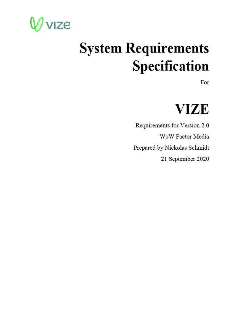 Vize SRD v2 | PDF | Databases | World Wide Web