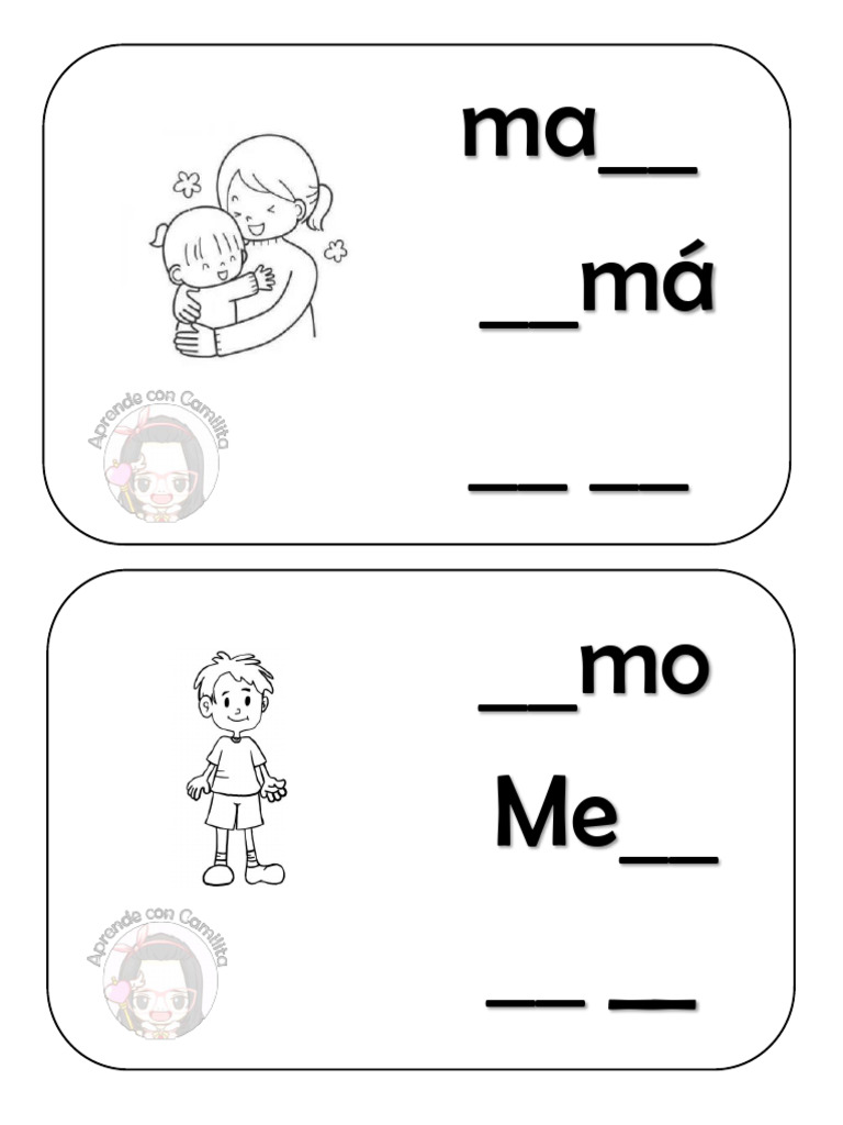 COMPLETAR LA PALABRA Aprende Con Camilita | PDF
