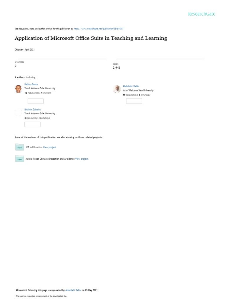 Microsoft Office in Education: Applications | PDF