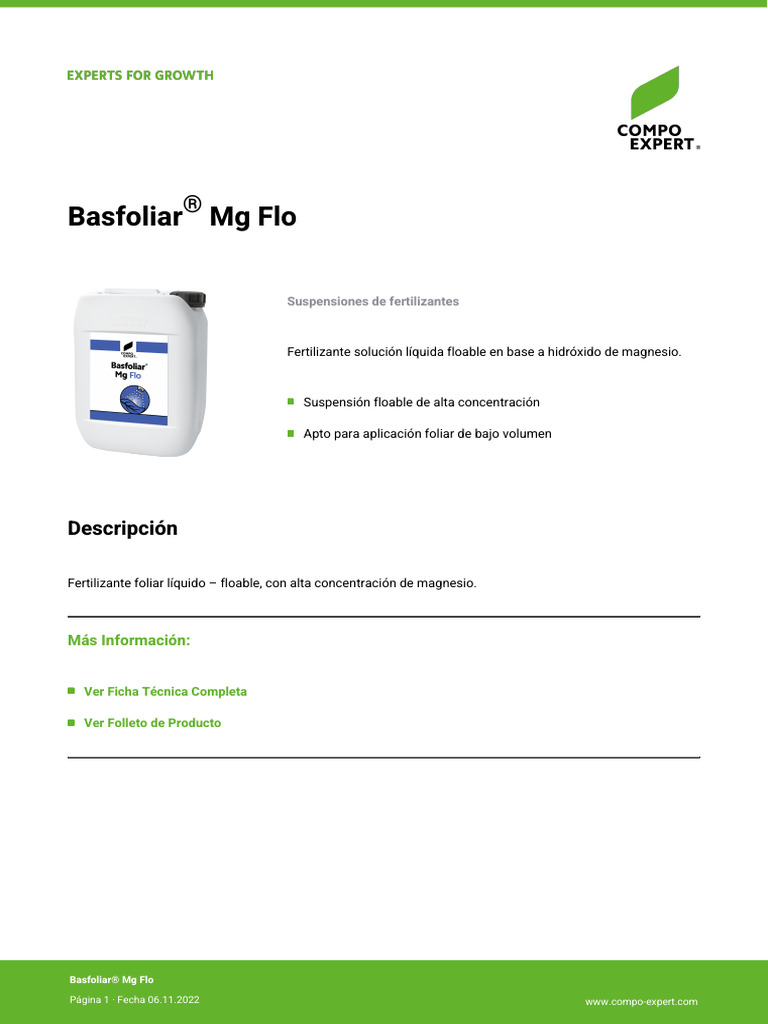 Fertilizante Foliar de Magnesio | PDF