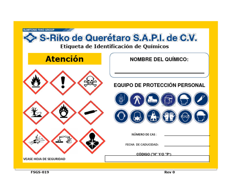 Etiqueta de identificacion de quimicos | PDF