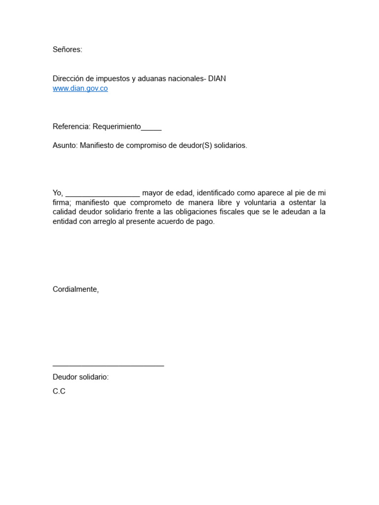 Compromiso de Deudor Solidario | PDF | Negocios