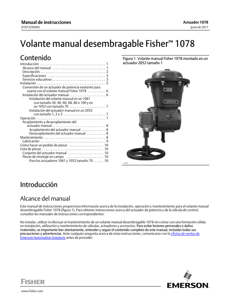 Fisher 1078 Actuador Manual (Español) | PDF | Solenoide | Palanca