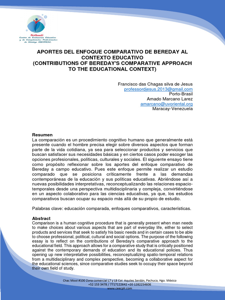 FASES Segun BEREDAY | PDF | Método científico | Racionalidad