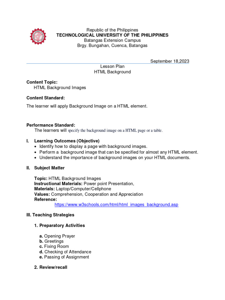 Lesson Plan Web Deb Lecture | PDF | Html | Lesson Plan