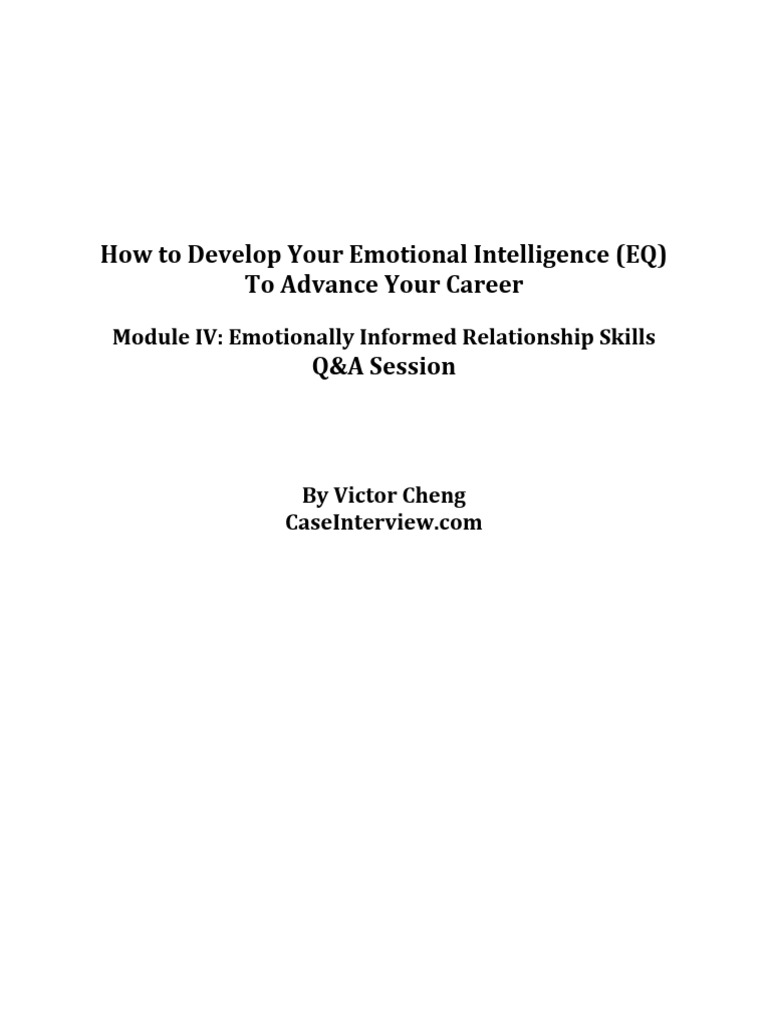 EQ Development - Module 4 - Q A - Transcript | PDF | Thought | Curiosity