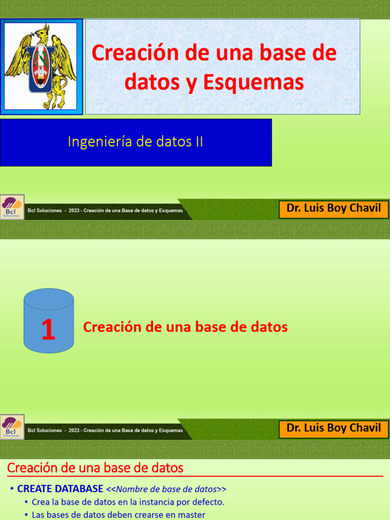 Guía de Bases de Datos y Esquemas | PDF