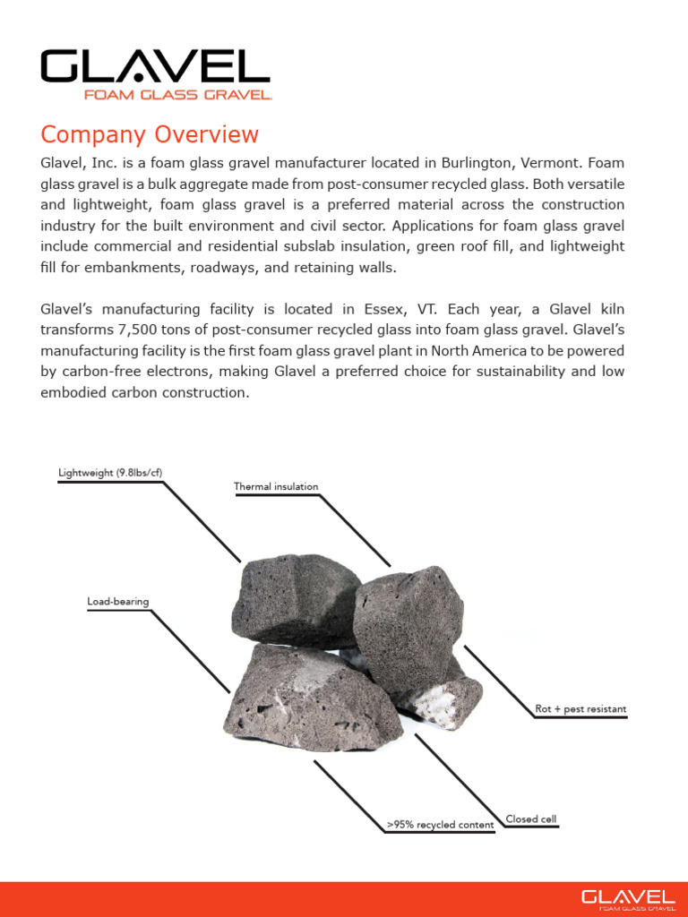 Foam Glass Spec Sheet | PDF | Glasses | Gravel