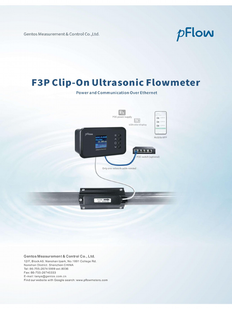 F3P Clip-On Ultrasonic Flowmeter - 1 | PDF
