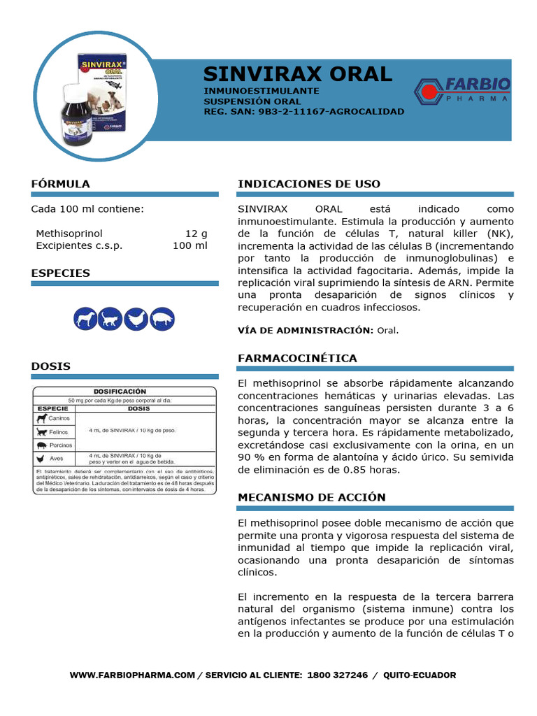 F T - Sinvirax-Oral-V0 | PDF | Sistema inmune | Virus