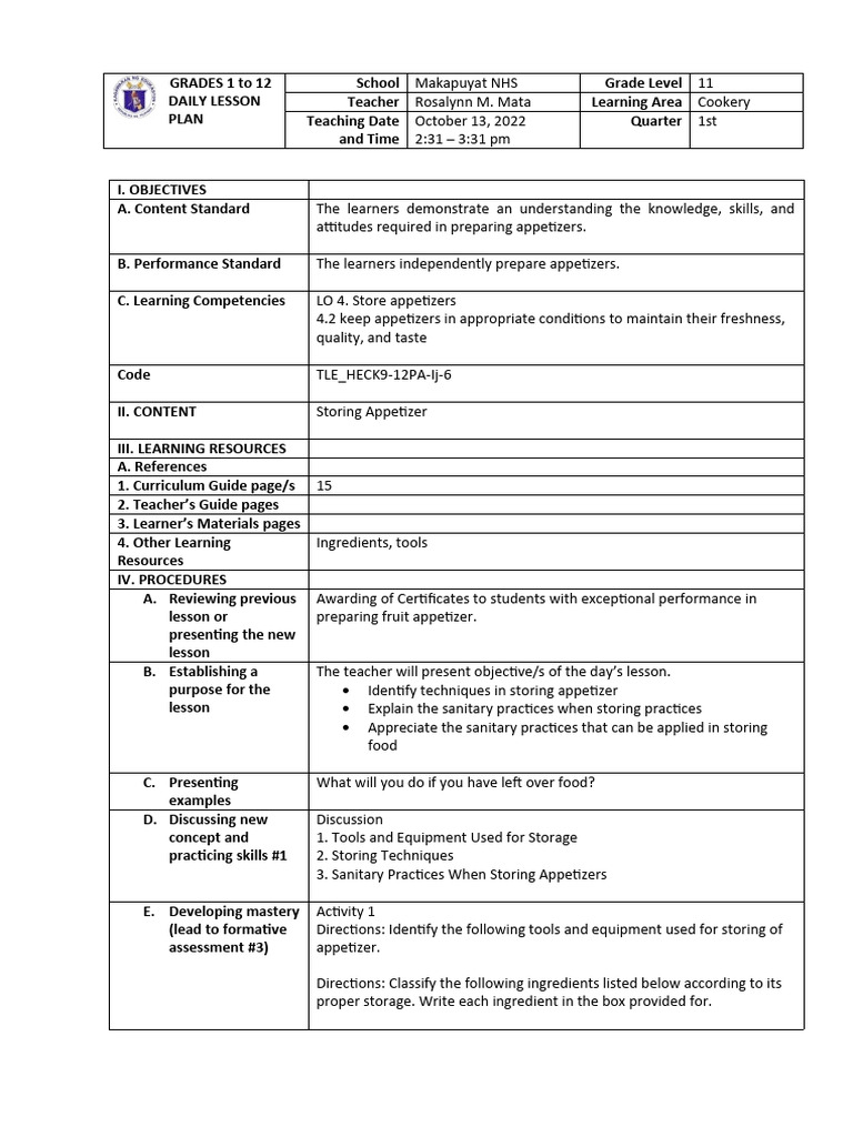 Storing Appetizer | PDF | Learning | Behavior Modification