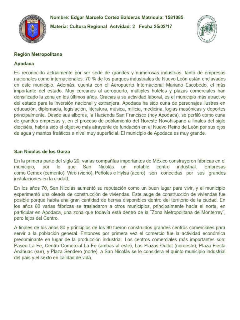 Apodaca: Centro Industrial de Nuevo León | PDF