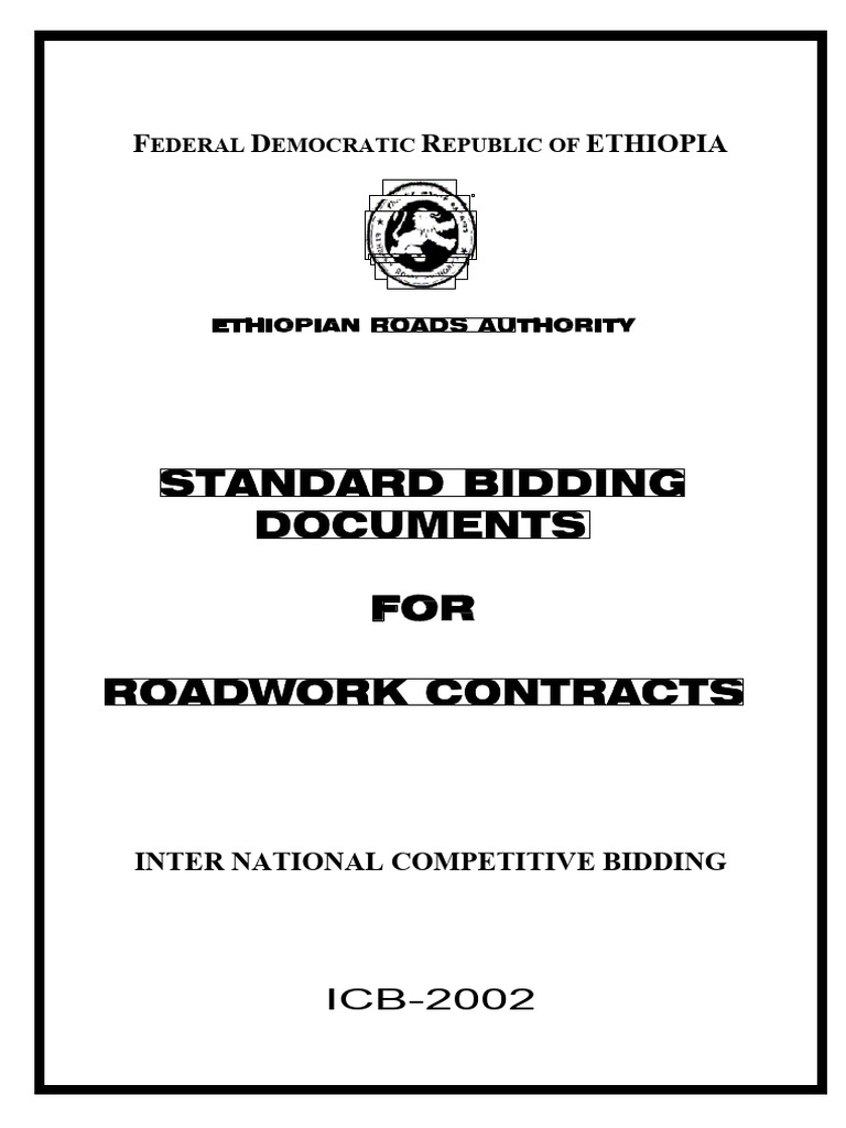 Standard Bidding Documents For Roadwork Contracts | PDF | Loans | Prices