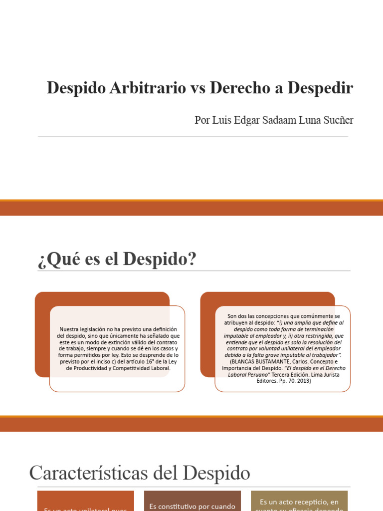 Despido Arbitrario Vs Derecho A Despedir | PDF | Daños y perjuicios ...
