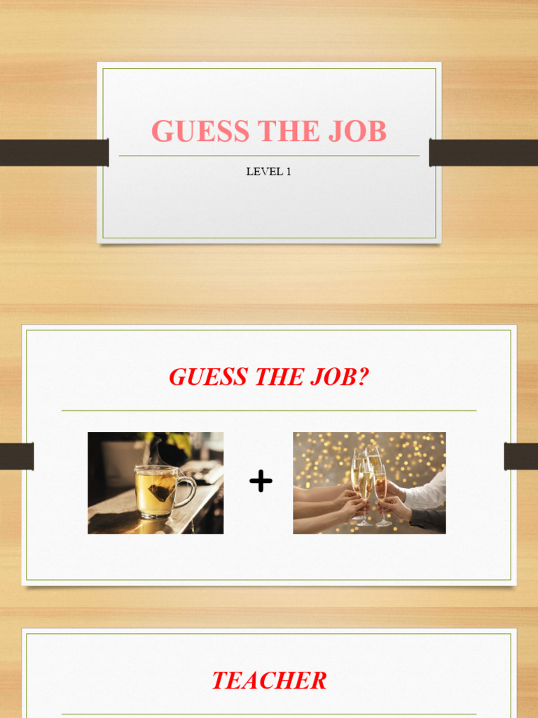 Job Guessing Game for Kids | PDF | Self-Improvement | Wellness