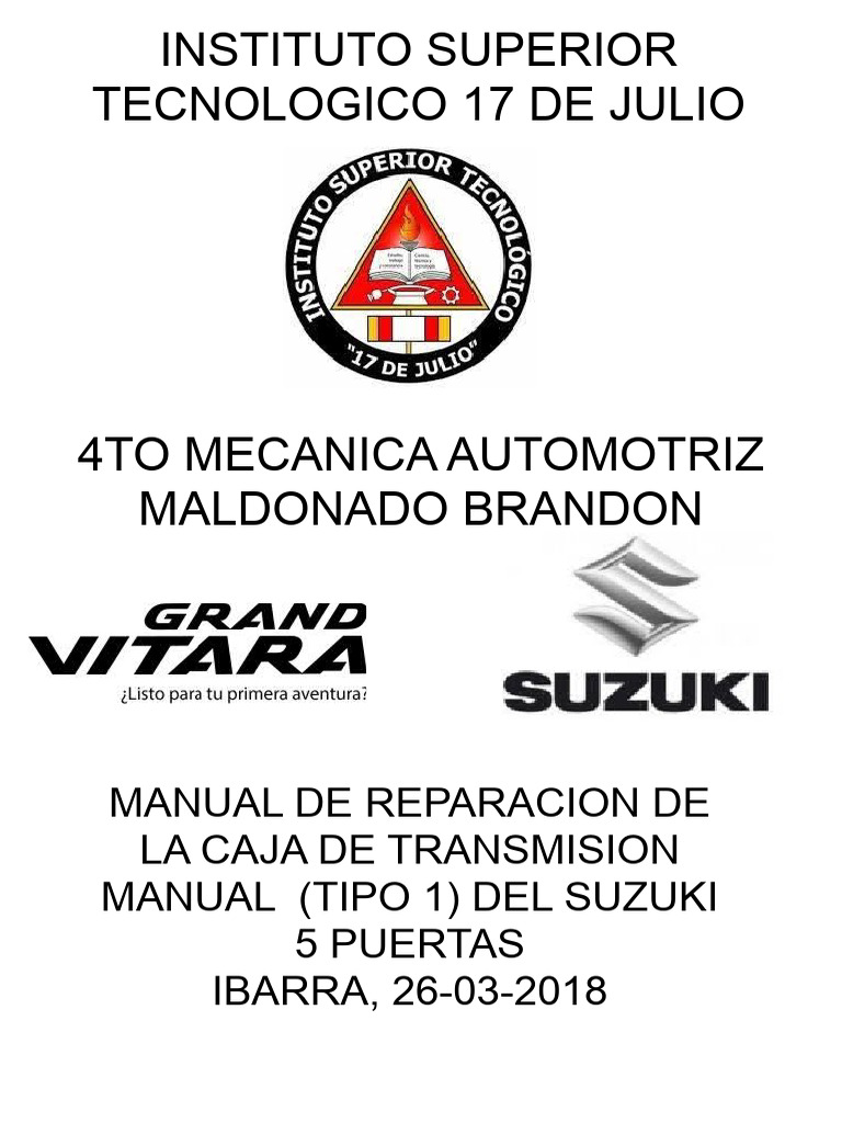 Caja Grand Vitara 5 Puertas | PDF | Engranaje | Rodamiento (Mecánico)