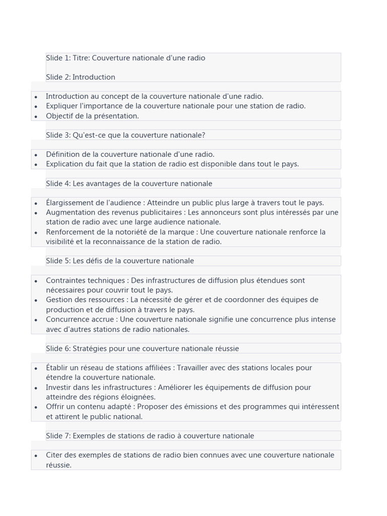 Couverture nationale d'une radio | PDF | Radio