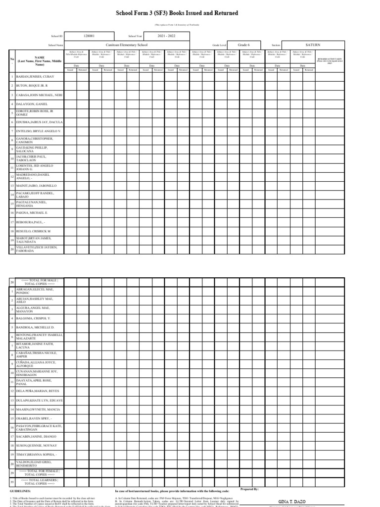 SF3 - 2023 - 2024 - Grade 6 - EARTH | PDF
