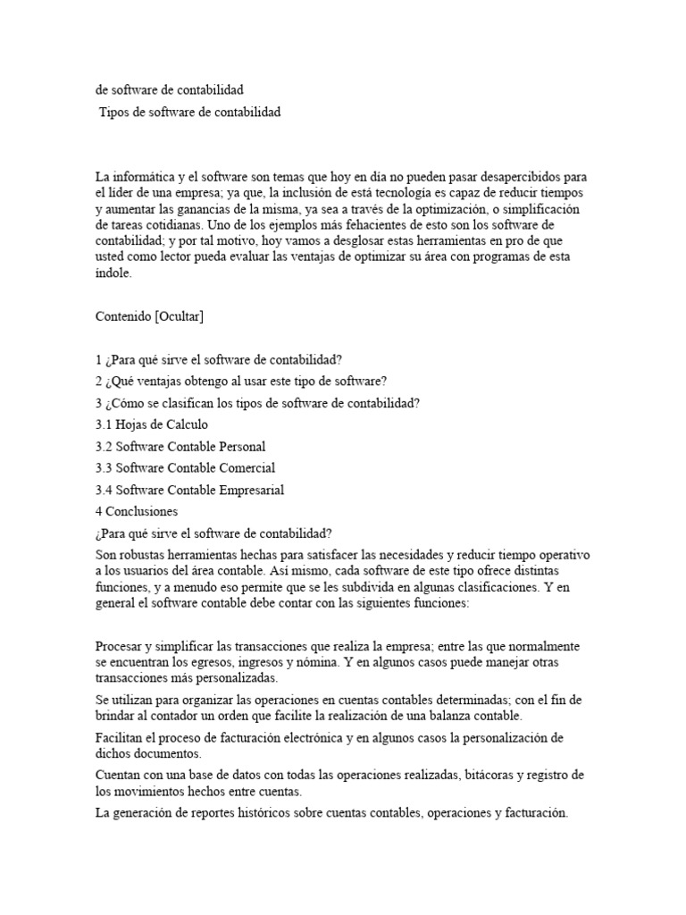 Guía de Software Contable para Empresas | PDF