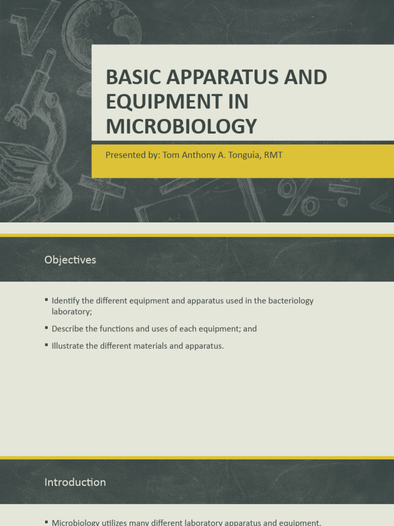 BASIC APPARATUS AND EQUIPMENT IN MICROBIOLOGY | PDF | Sterilization ...