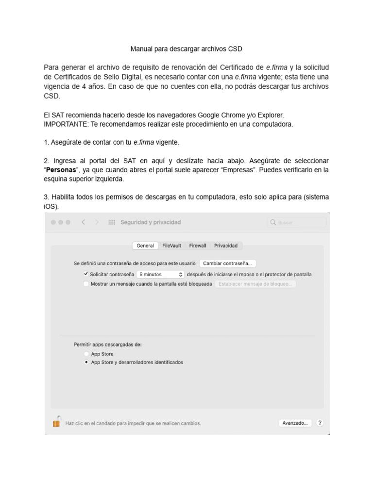 Manual para Descargar Archivos CSD | PDF | Microsoft Windows | Informática