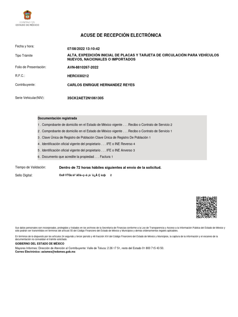Acuse de Recepción Electrónica | PDF