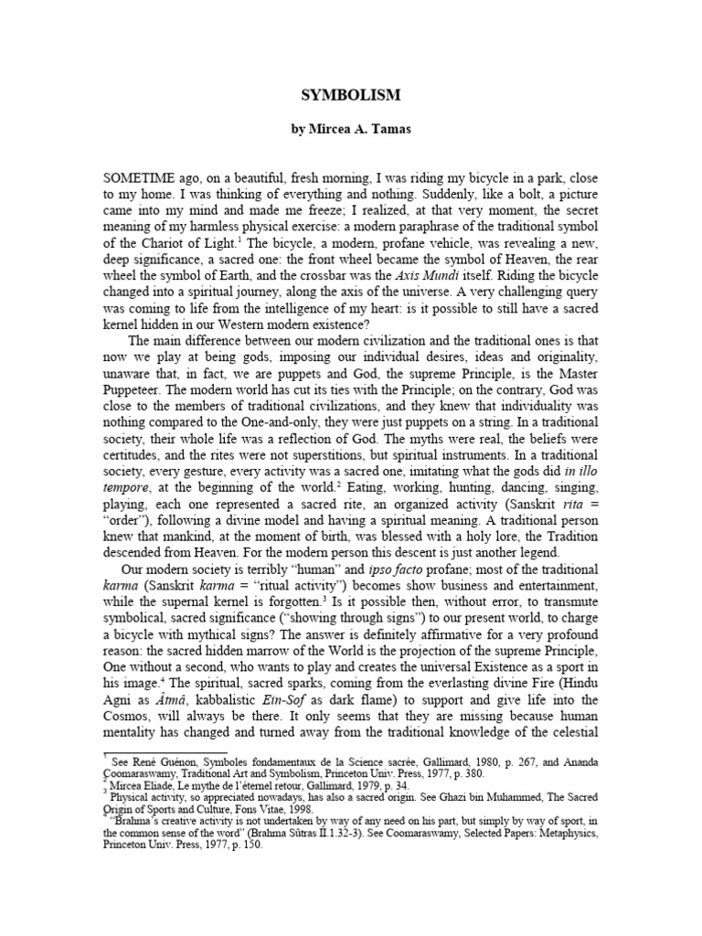 Mircea A. Tamas - Symbolism | PDF | Rituals | Heaven