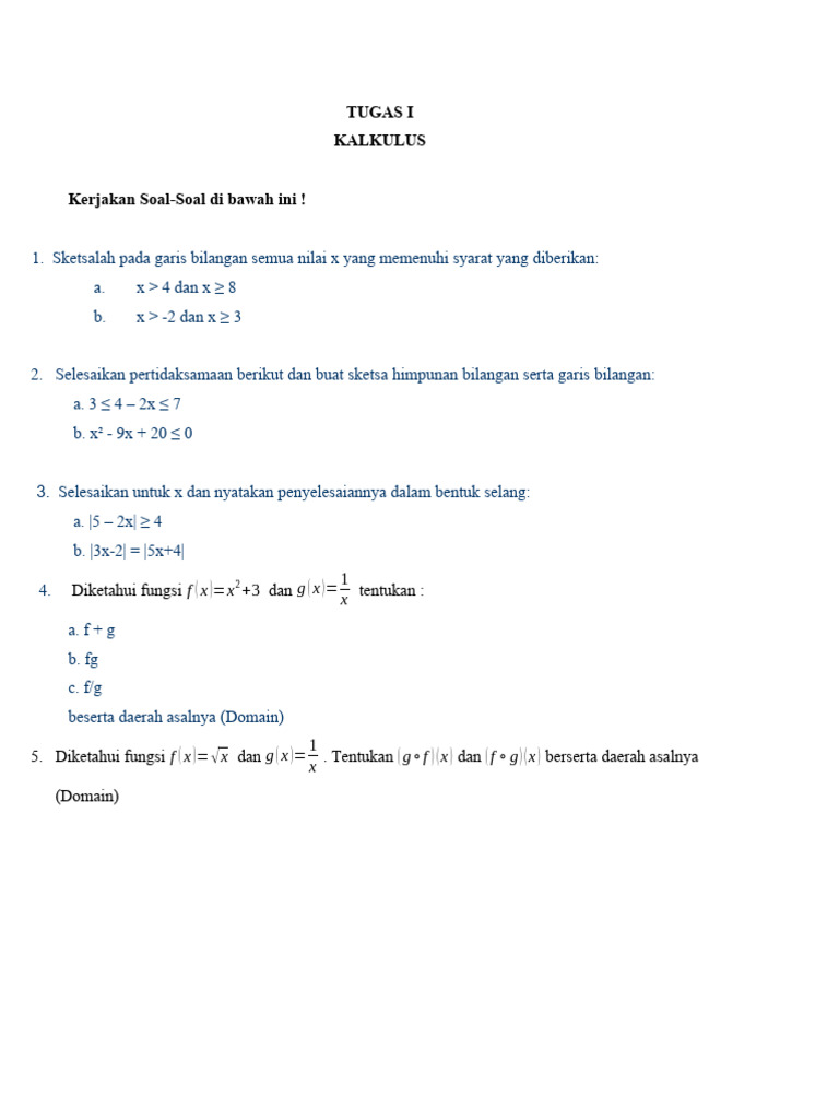 Tugas 1 Kalkulus | PDF