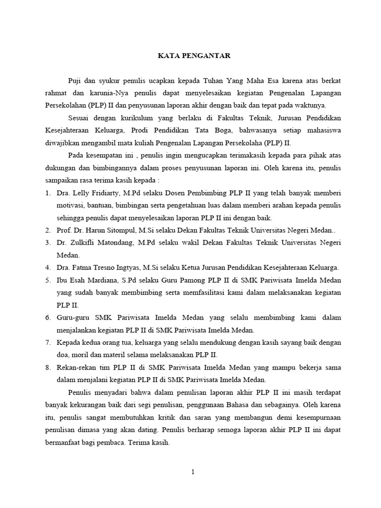 Laporan PLP Aya-1-1 | PDF