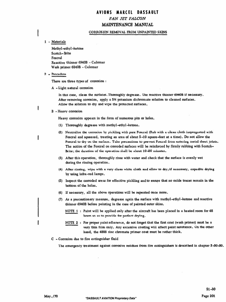 Fan Jet Falcon Maintenance Manual: Avions Marcel Dassault | PDF