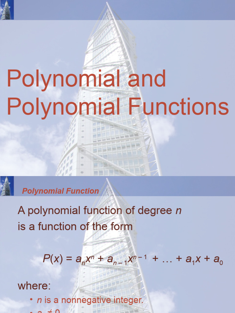 Polynomial Functions | PDF | Zero Of A Function | Polynomial