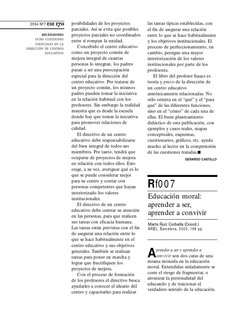 Educacion Moral Pdf Moralidad Aprendizaje