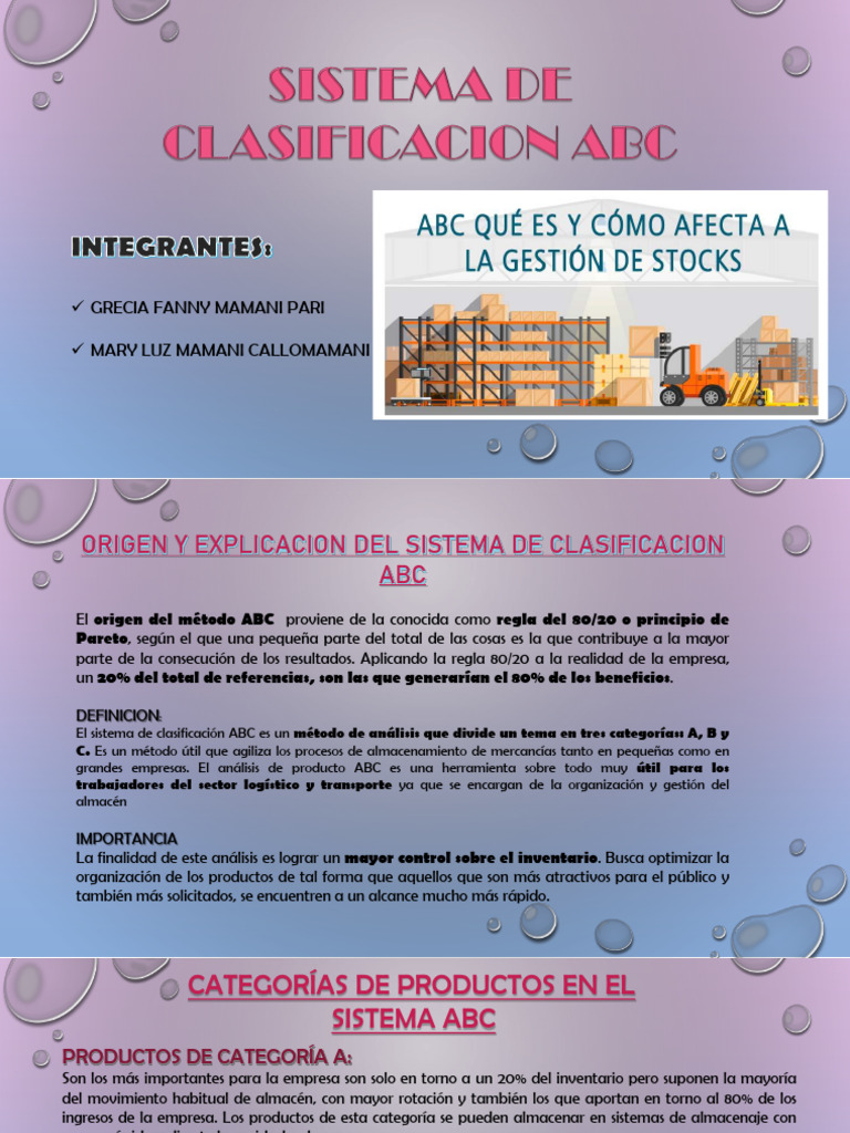 Taller 1 - Grupal - Sistema de Clasificacion ABC | PDF | Business ...