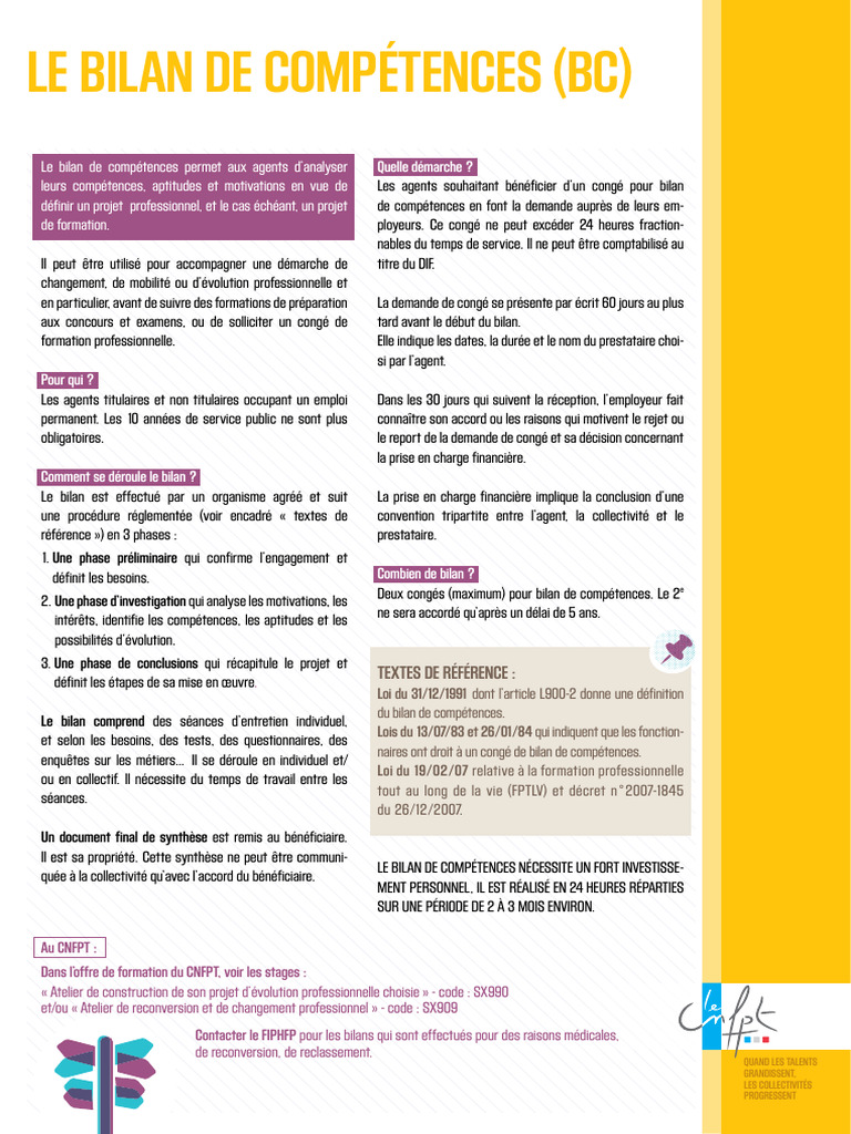 Bilan de compétences : Guide pratique | PDF