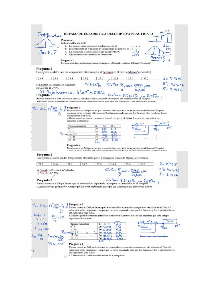 Repaso Pc2 Estadistica Descriptiva y Probabilidades | PDF