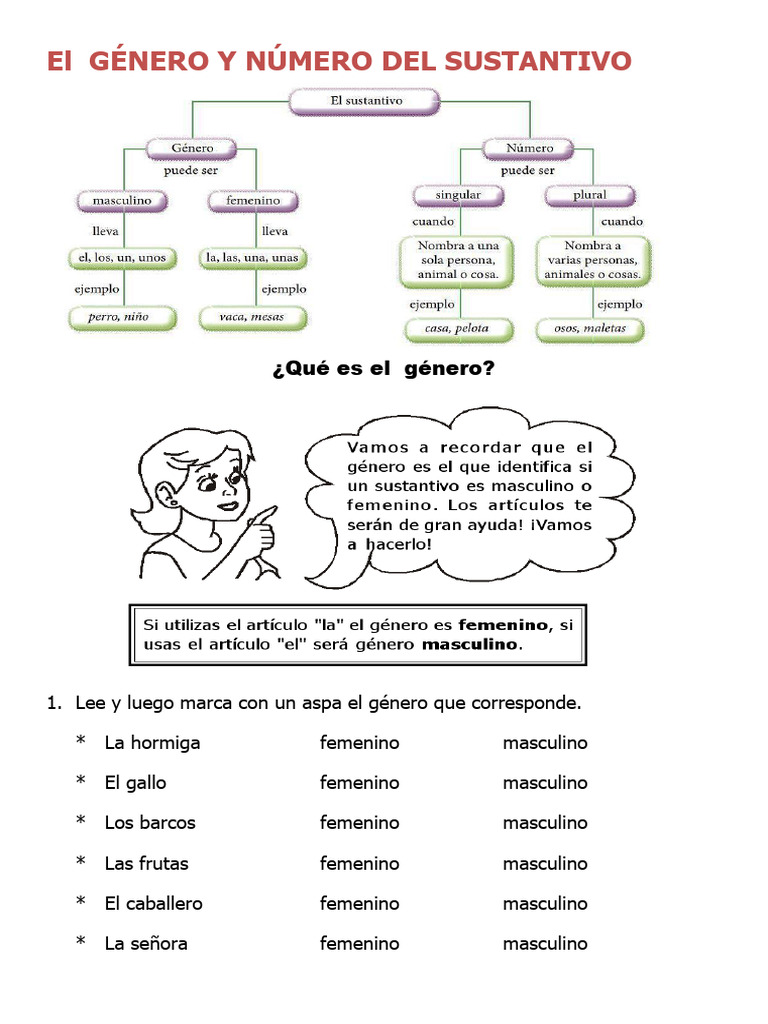 Numero-y-Genero-del-Sustantivo(1) | PDF