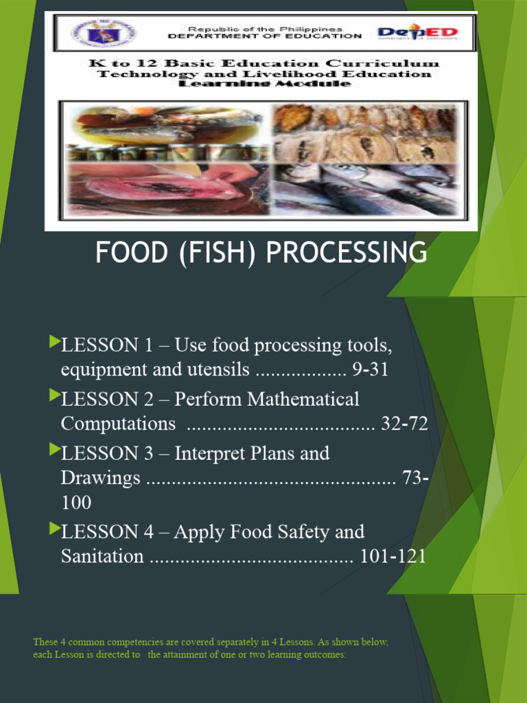 FOOD (FISH) PROCESSING Lesson 1 and 2 | PDF | Refrigerator | Smoking ...