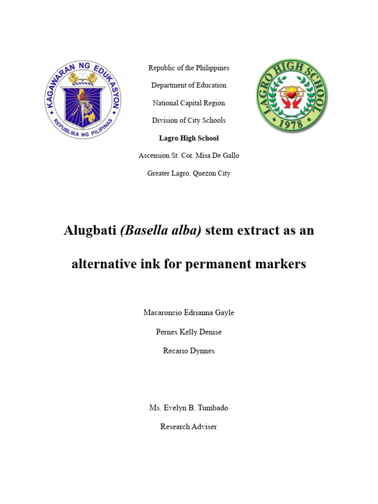 Albert Einstein Alugbati Basella Alba Stem Extract As An Alternative ...