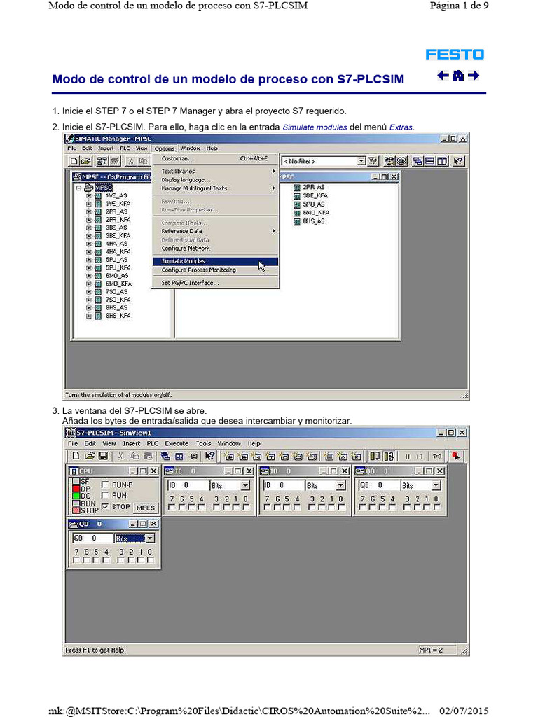 Control de procesos con S7-PLCSIM | PDF | Arquitectura de Computadores ...