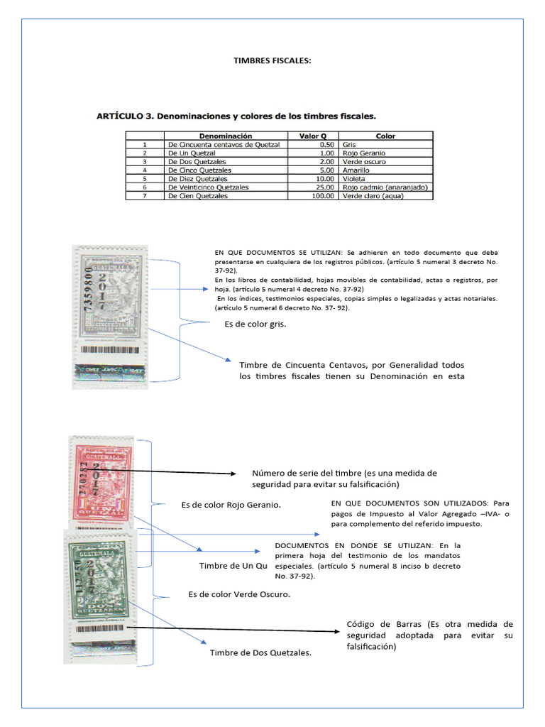 Timbres Fiscales, Notariales y Forense | PDF