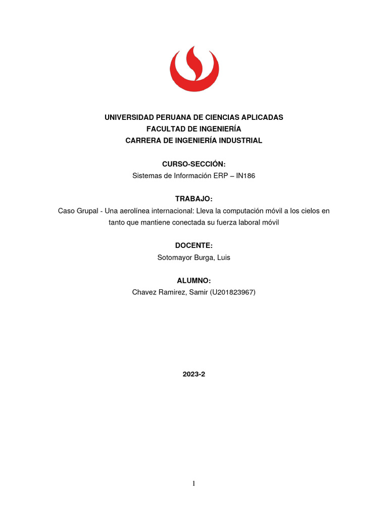 Caso Grupal PC2 - Chavez Ramirez Samir | PDF | Planificación de recursos empresariales | Bases ...