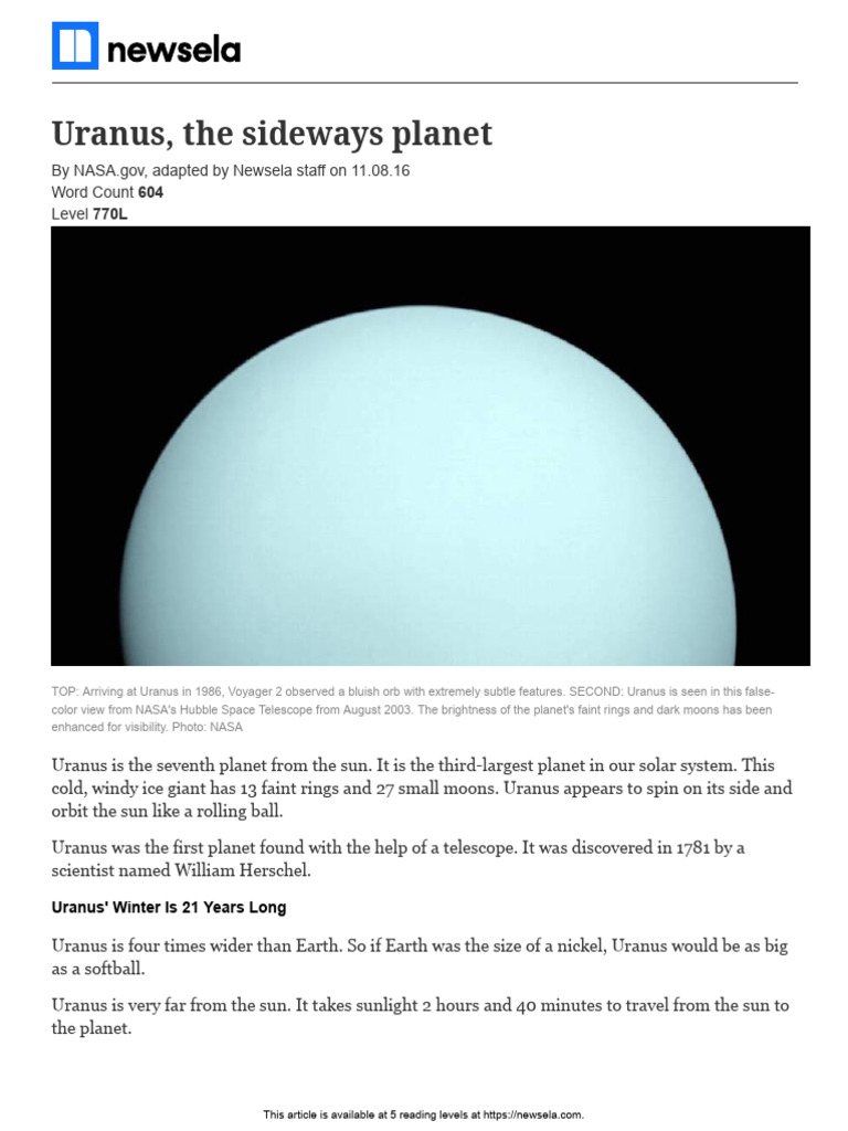 Ann-Sarah Day - Uranus Article | PDF | Uranus | Planets